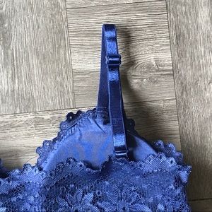 Intimates & Sleepwear | Blue Padded Lace Bralette Wire Free Bra | Poshmark